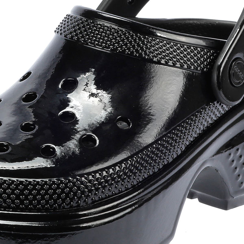 Crocs Stomp High Shine Schwarze Clogs – Tower-London.De